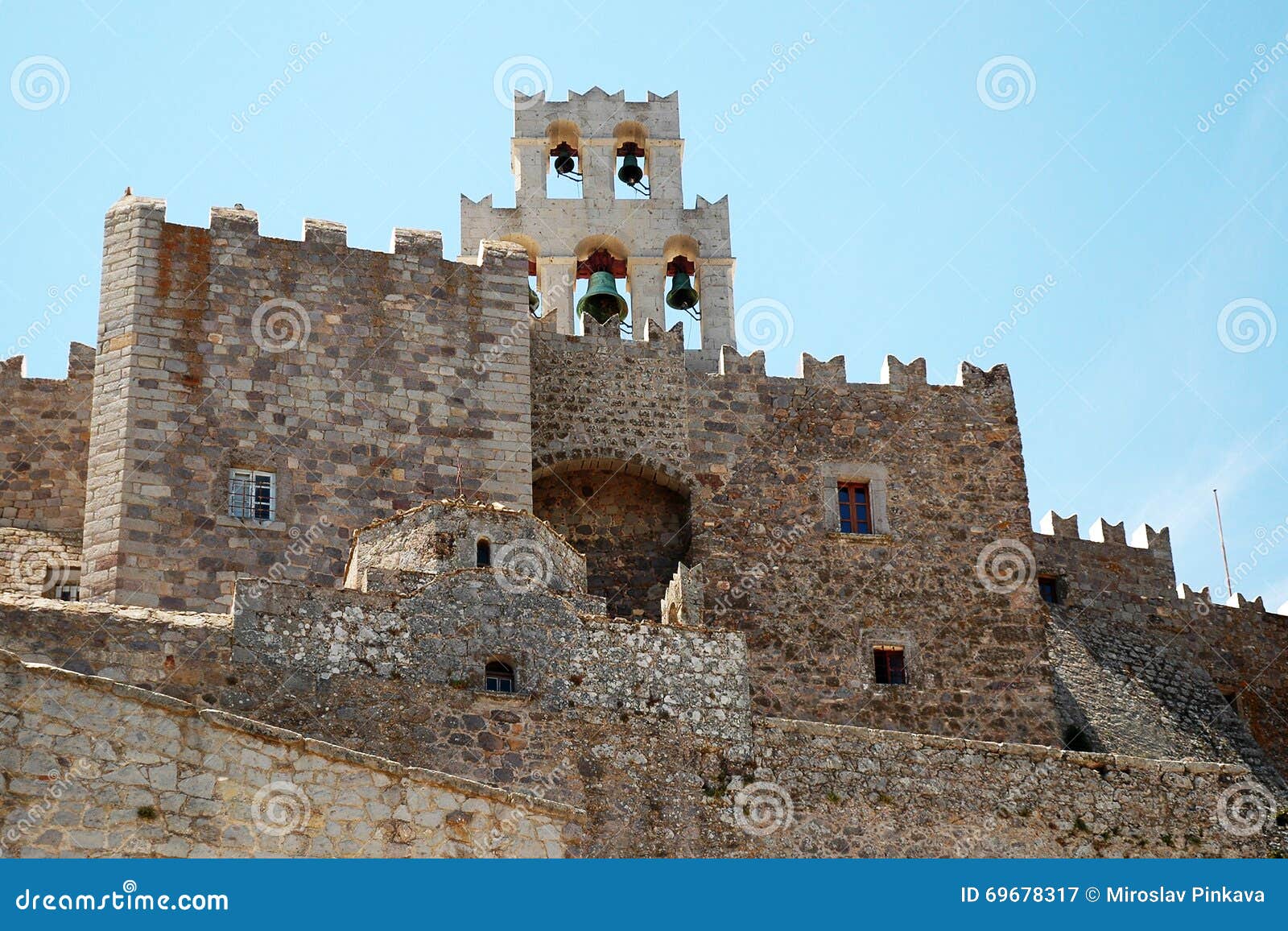 Klooster Van St John Het Griekse Eiland Patmos Stock Afbeelding - Image ...