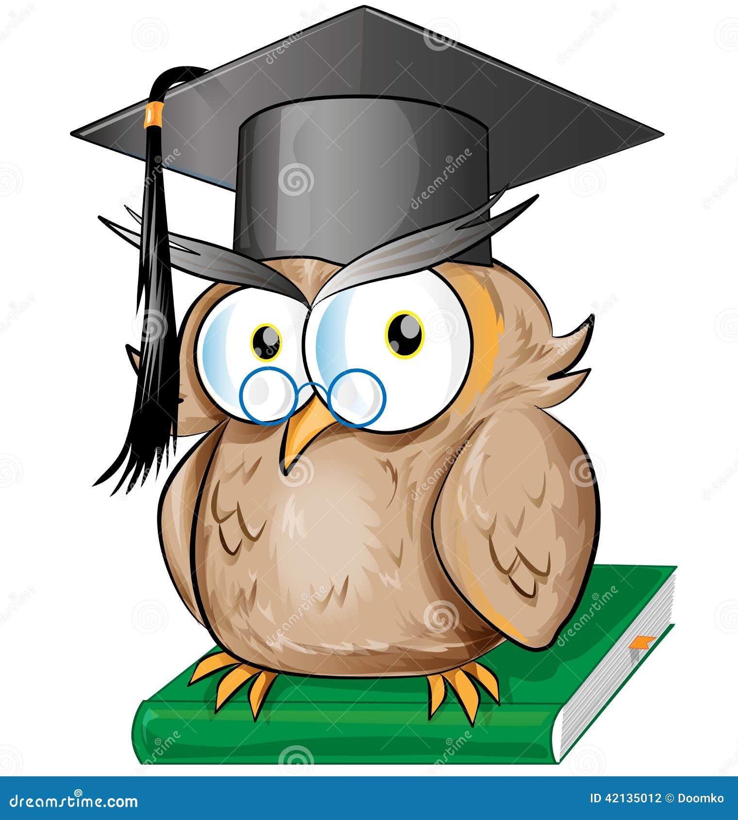 Kluge Eulen-Karikatur vektor abbildung. Illustration von hochschule ...