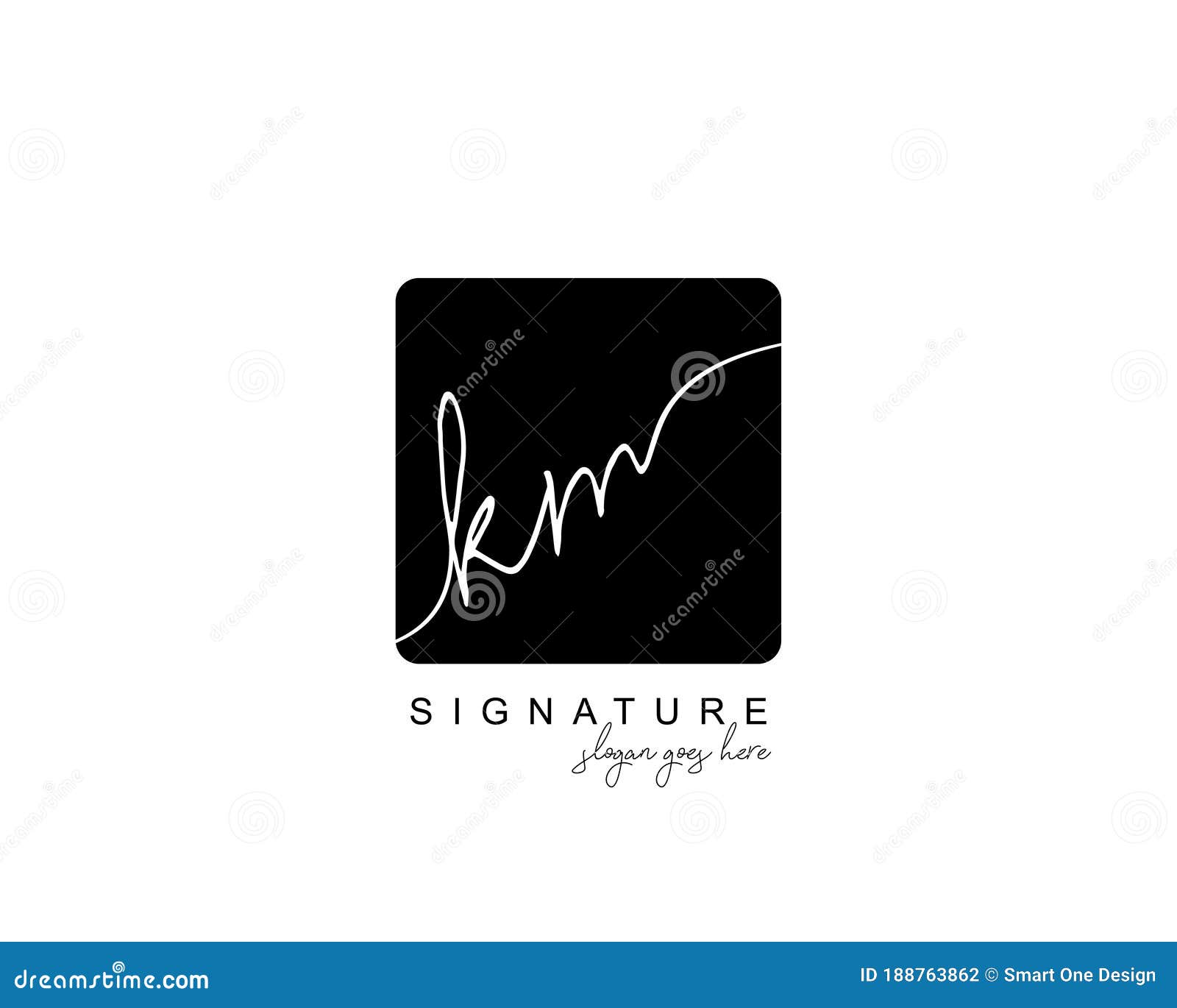Initial KM Signature Logo Template Vector Stock Vector - Illustration ...
