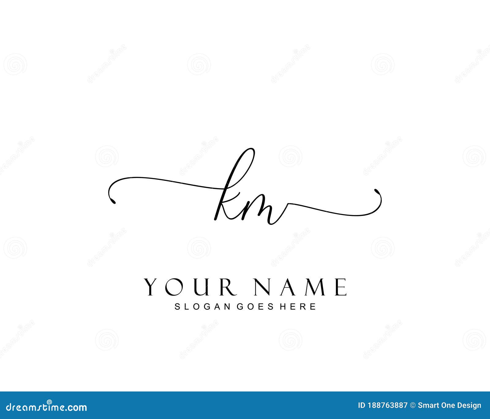 Initial KM Signature Logo Template Vector Stock Vector - Illustration ...