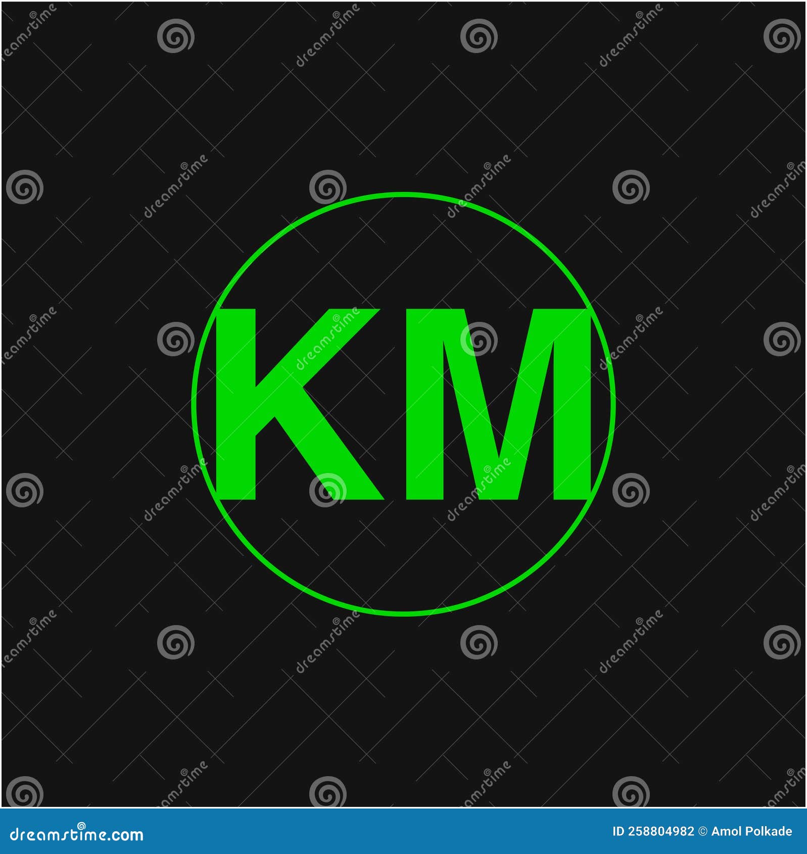 KM Company Name Initial Letters Monogram Stock Illustration ...