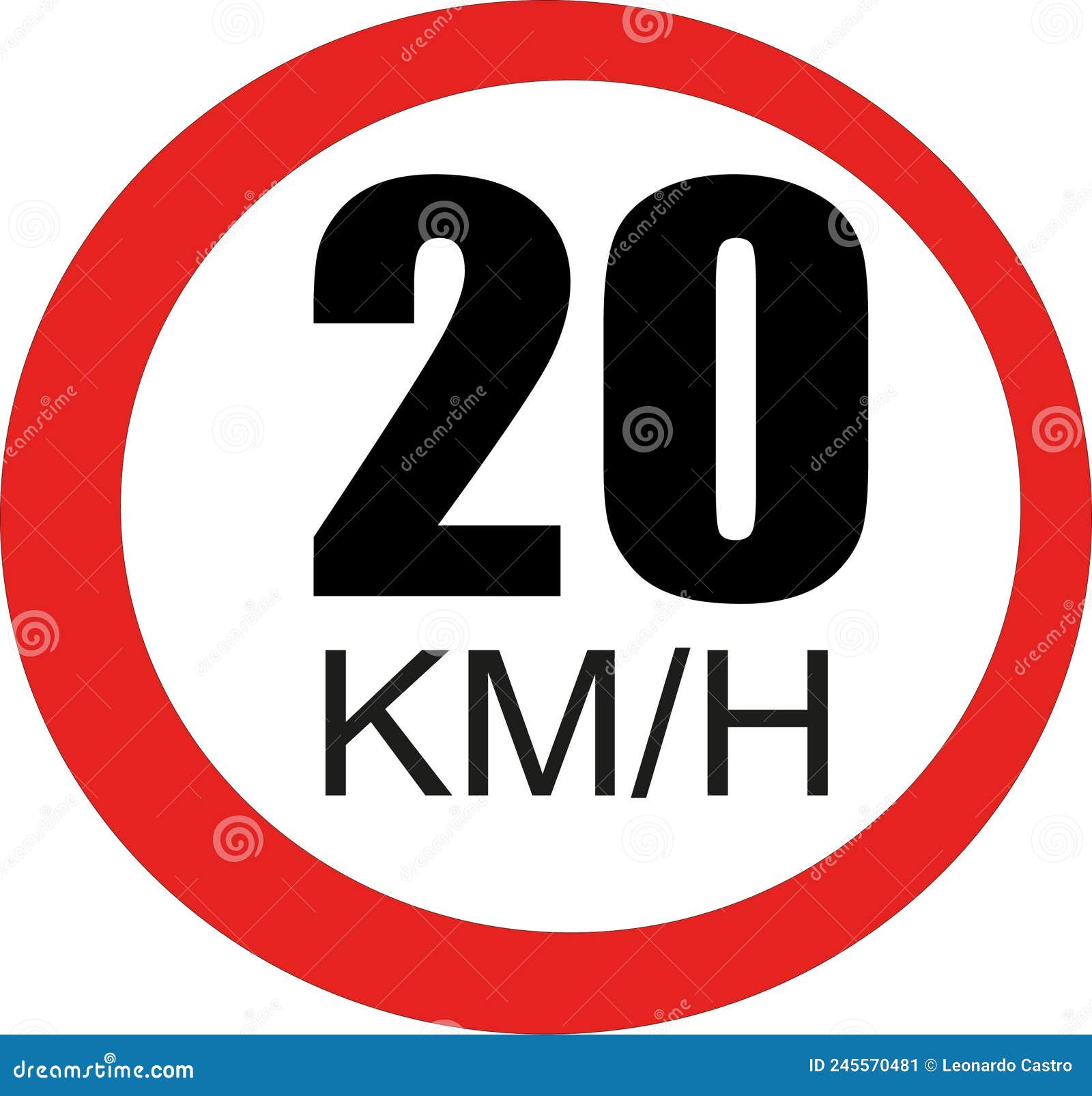 20 km hour sign stock illustration. Illustration of signage - 245570481