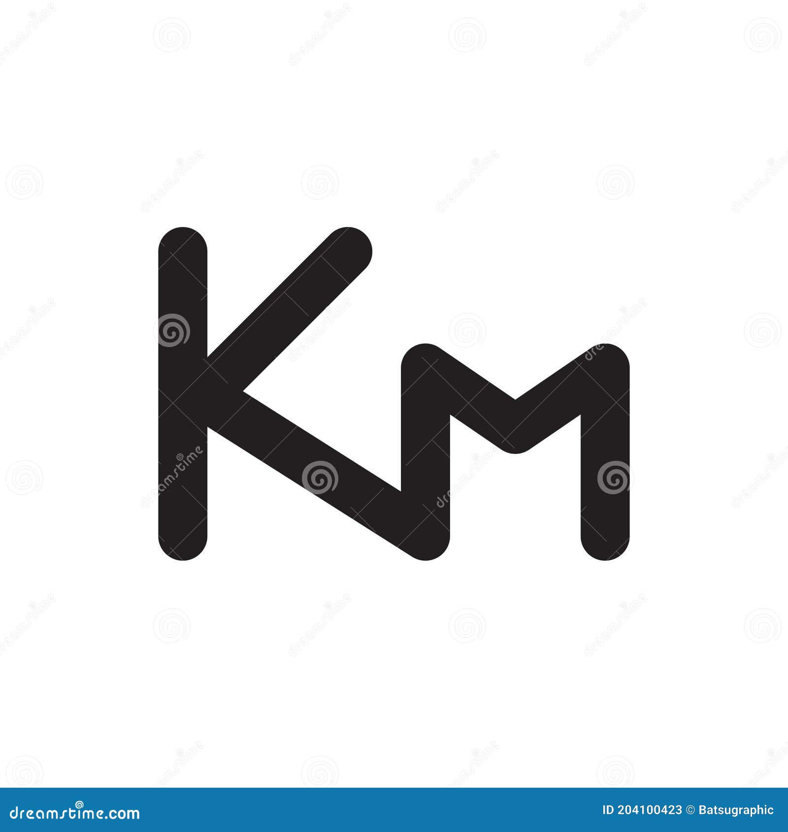 Km Initial Letter Vector Logo Icon Stock Vector - Illustration of ...