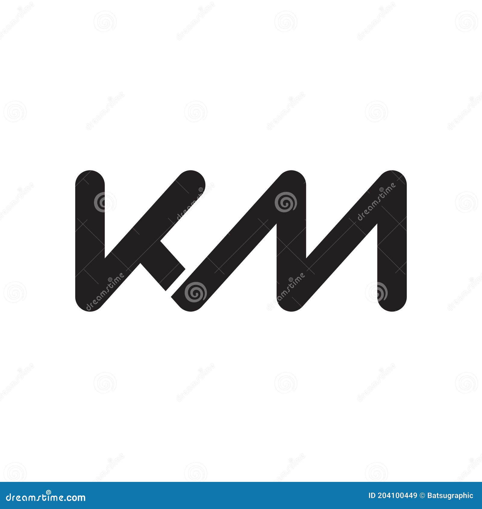 Km Initial Letter Vector Logo Icon Stock Illustration - Illustration of ...
