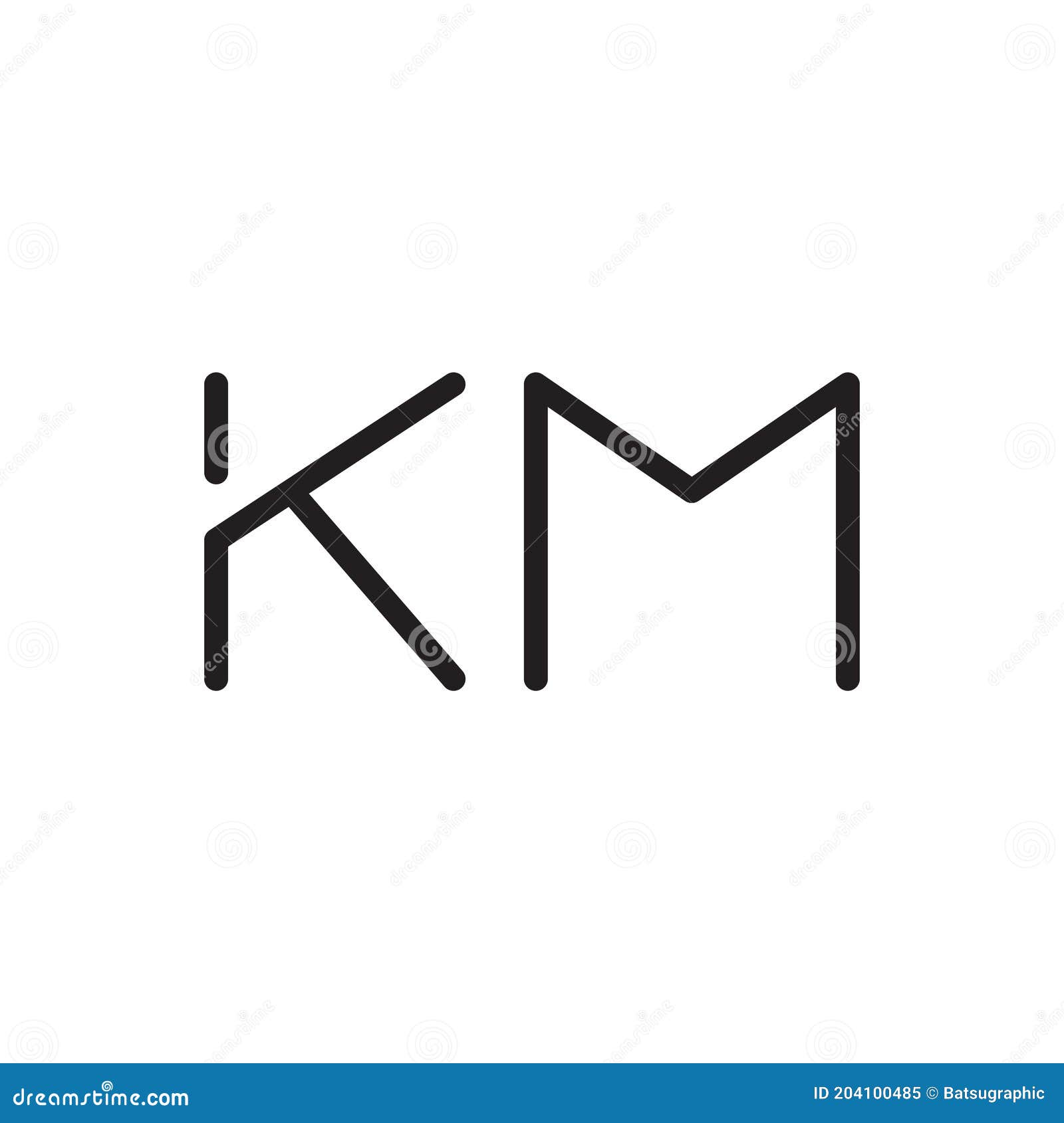 Km Initial Letter Vector Logo Icon Stock Vector - Illustration of ...