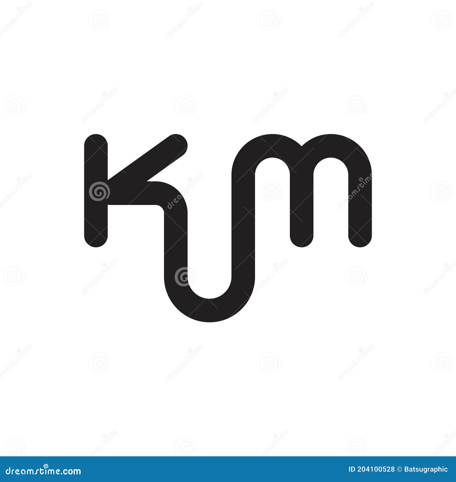 Km Initial Letter Vector Logo Icon Stock Vector - Illustration of flat ...