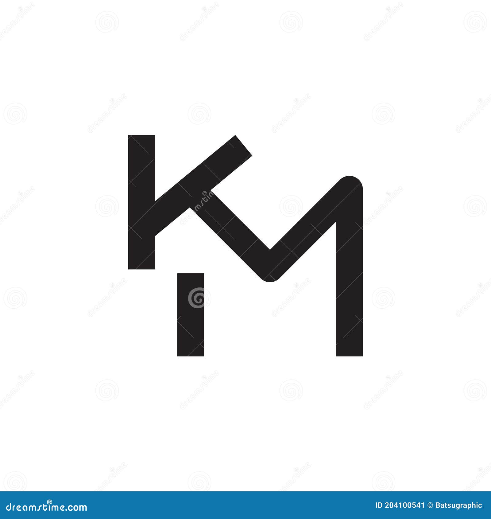 Km Initial Letter Vector Logo Icon Stock Vector - Illustration of ...