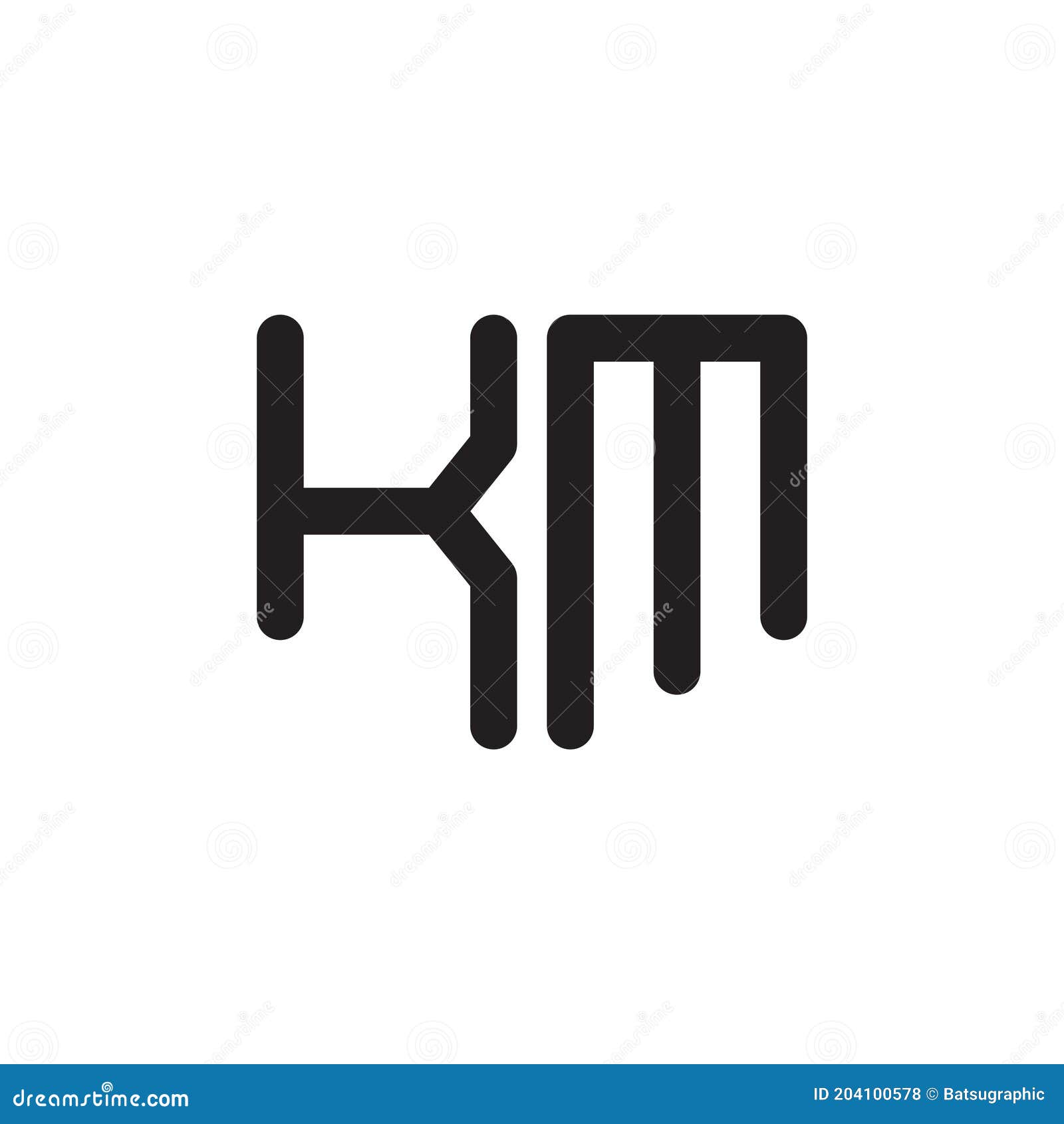 Km Initial Letter Vector Logo Icon Stock Vector - Illustration of ...