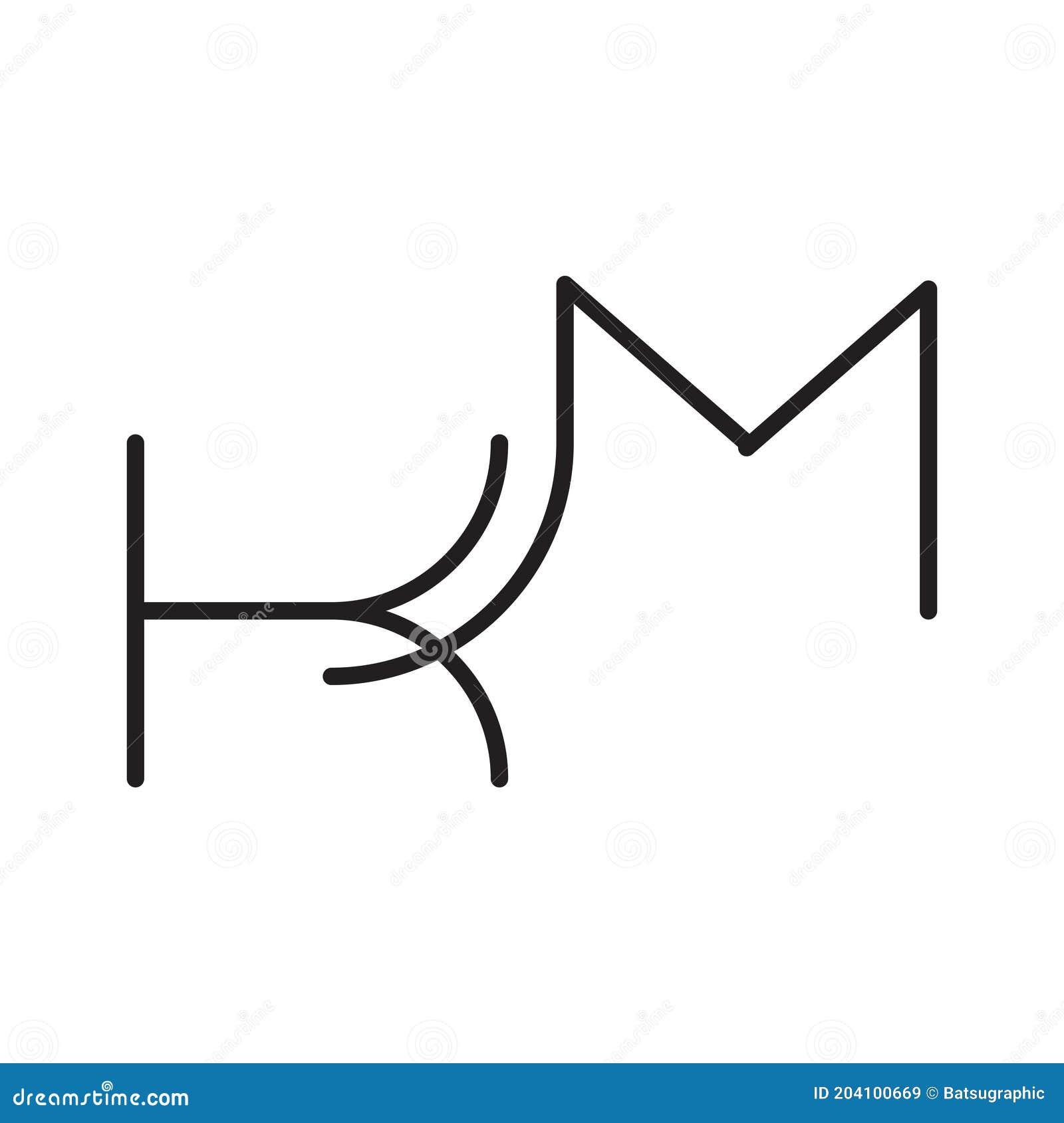 Km Initial Letter Vector Logo Icon Stock Vector - Illustration of ...