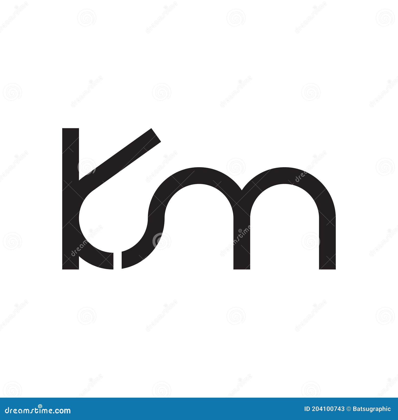 Km Initial Letter Vector Logo Icon Stock Vector - Illustration of ...