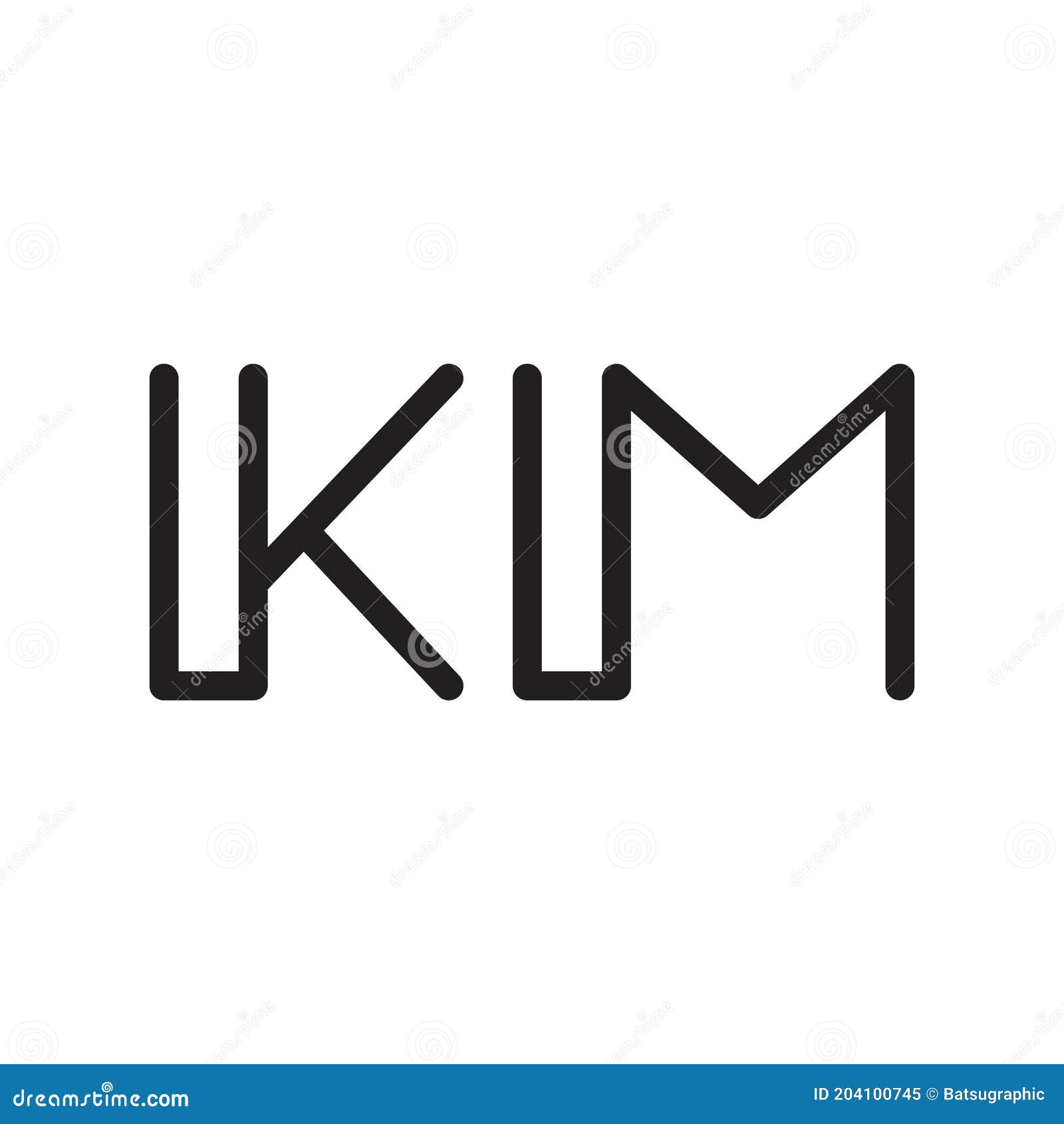 Km Initial Letter Vector Logo Icon Stock Vector - Illustration of ...