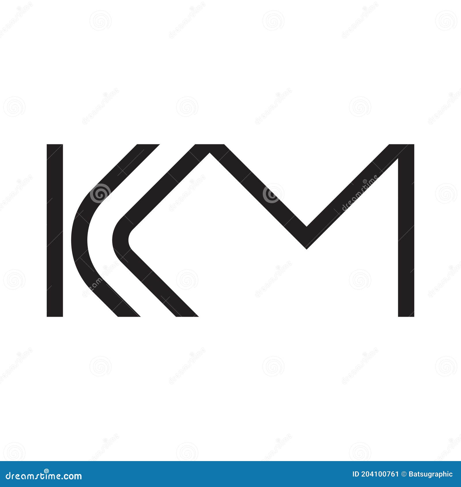Km Initial Letter Vector Logo Icon Stock Vector - Illustration of type ...