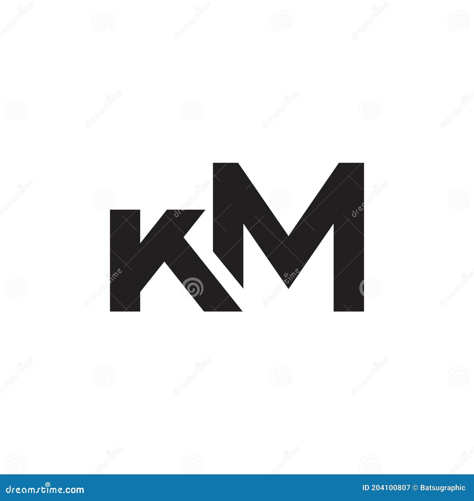 Km Initial Letter Vector Logo Icon Stock Vector - Illustration of flat ...