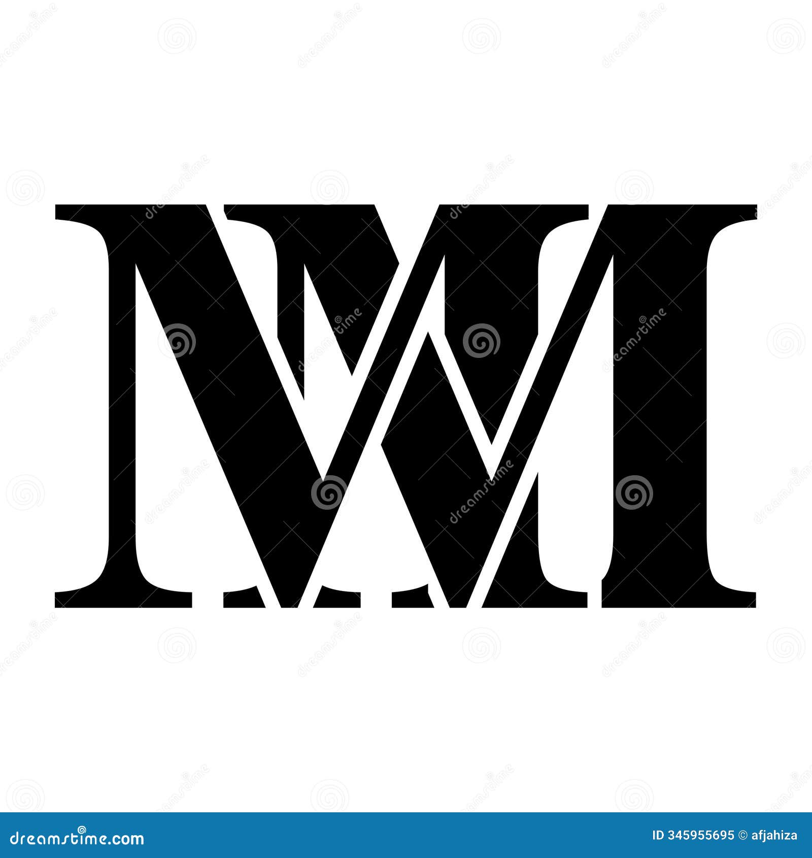 MM Letter Black Logo Icon Template 1 Stock Illustration - Illustration ...