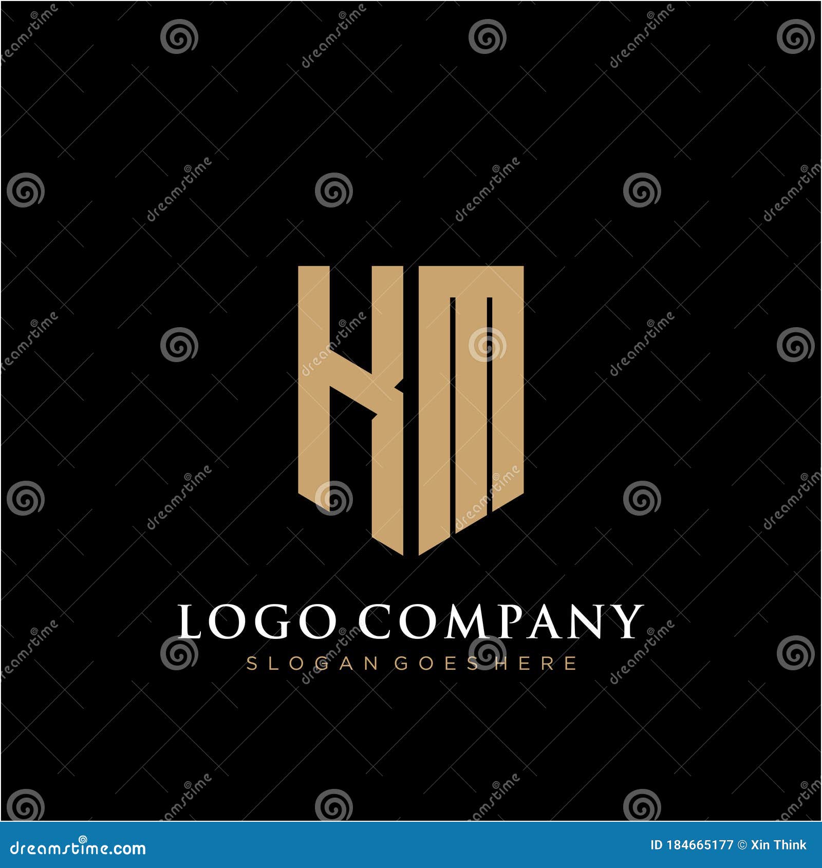 KM Letter Logo Icon Design Template Elements Stock Vector ...