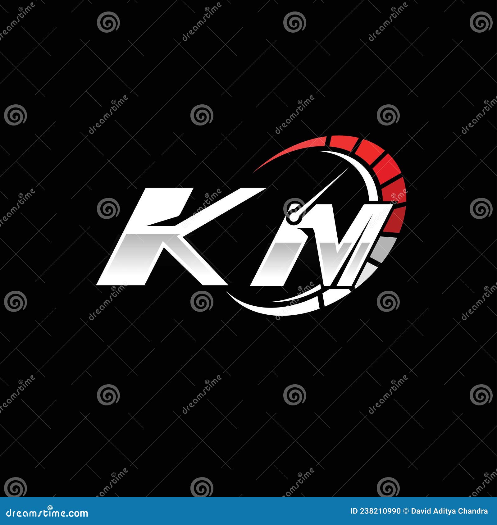 KM Logo Letter Speed Meter Racing Style Stock Vector - Illustration of ...