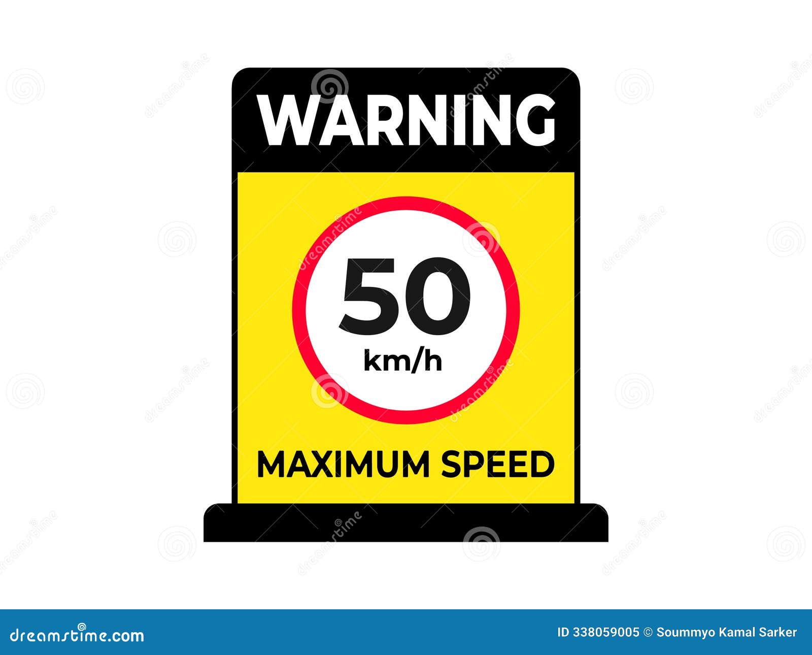 50 Km Per Hour Maximum Speed Limit Traffic Sign Illustration Stock ...