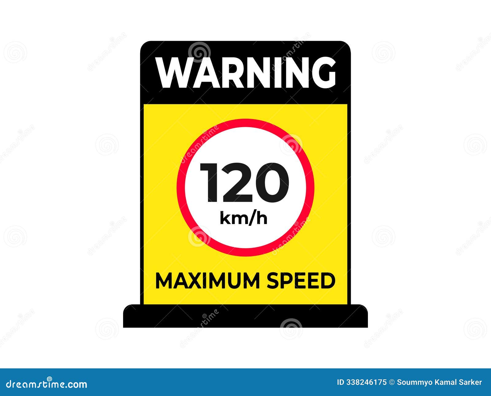 120 Km Per Hour Maximum Speed Limit Traffic Sign Illustration Stock ...