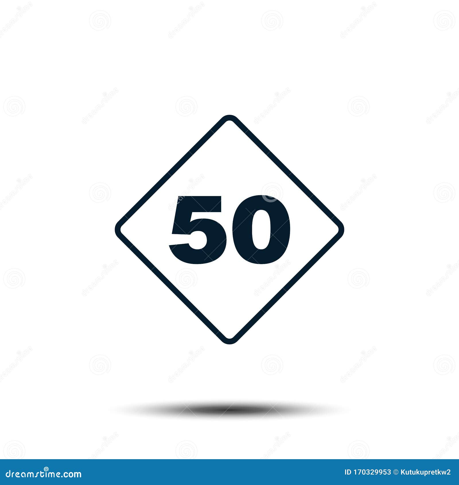 50 Km Road Sign Vector Template Illustration EPS 10 Stock Vector ...