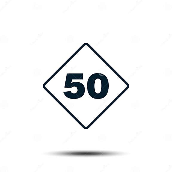 50 Km Road Sign Vector Template Illustration EPS 10 Stock Vector ...