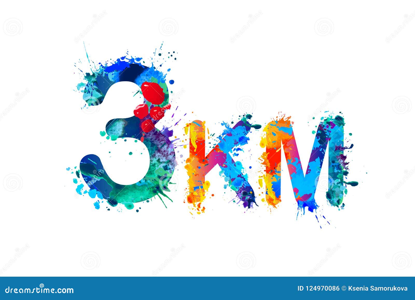 3 Km. Short Running Distance Stock Vector - Illustration of long, icon ...