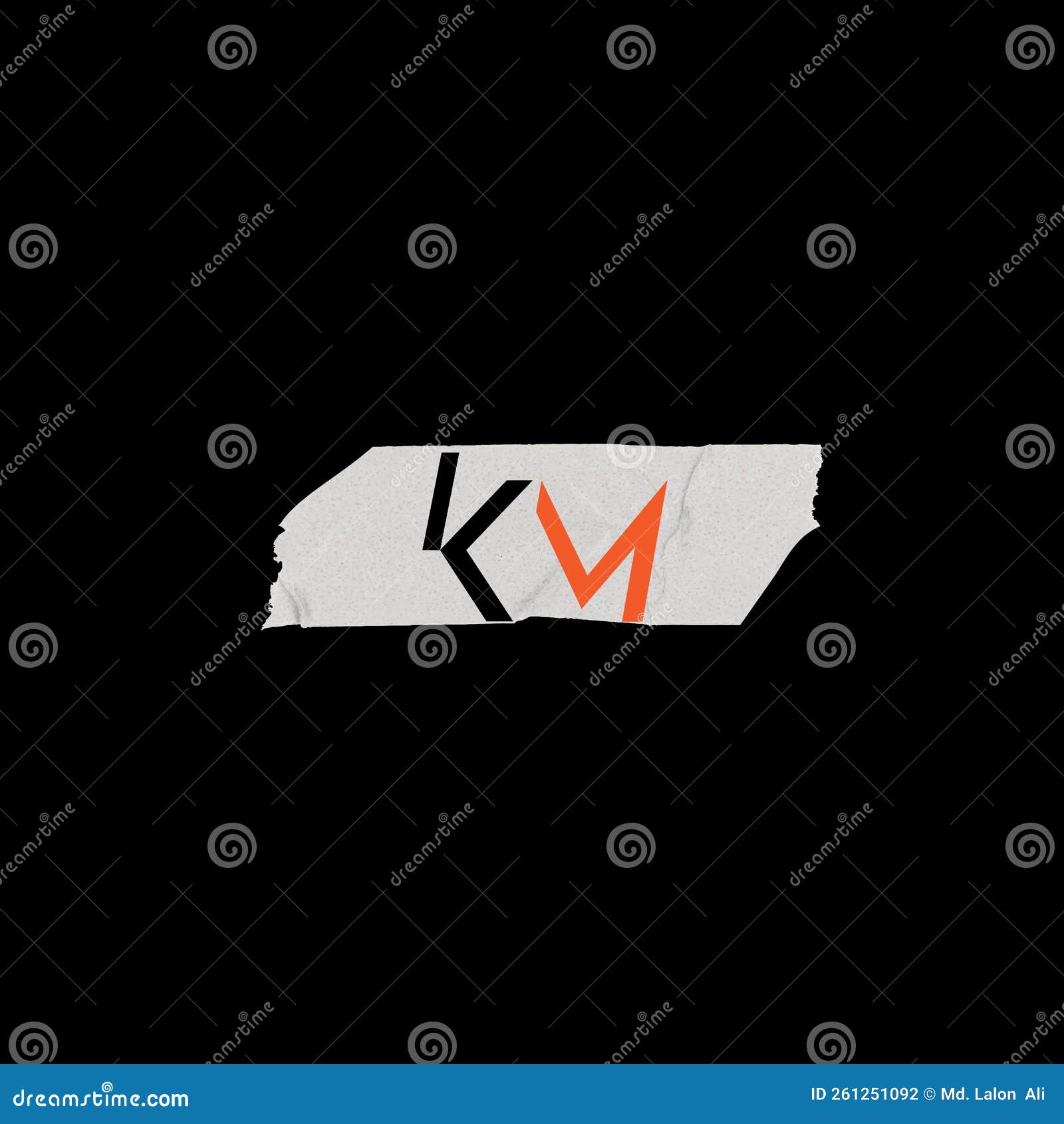 KM Text Logo Design stock vector. Illustration of circle - 261251092