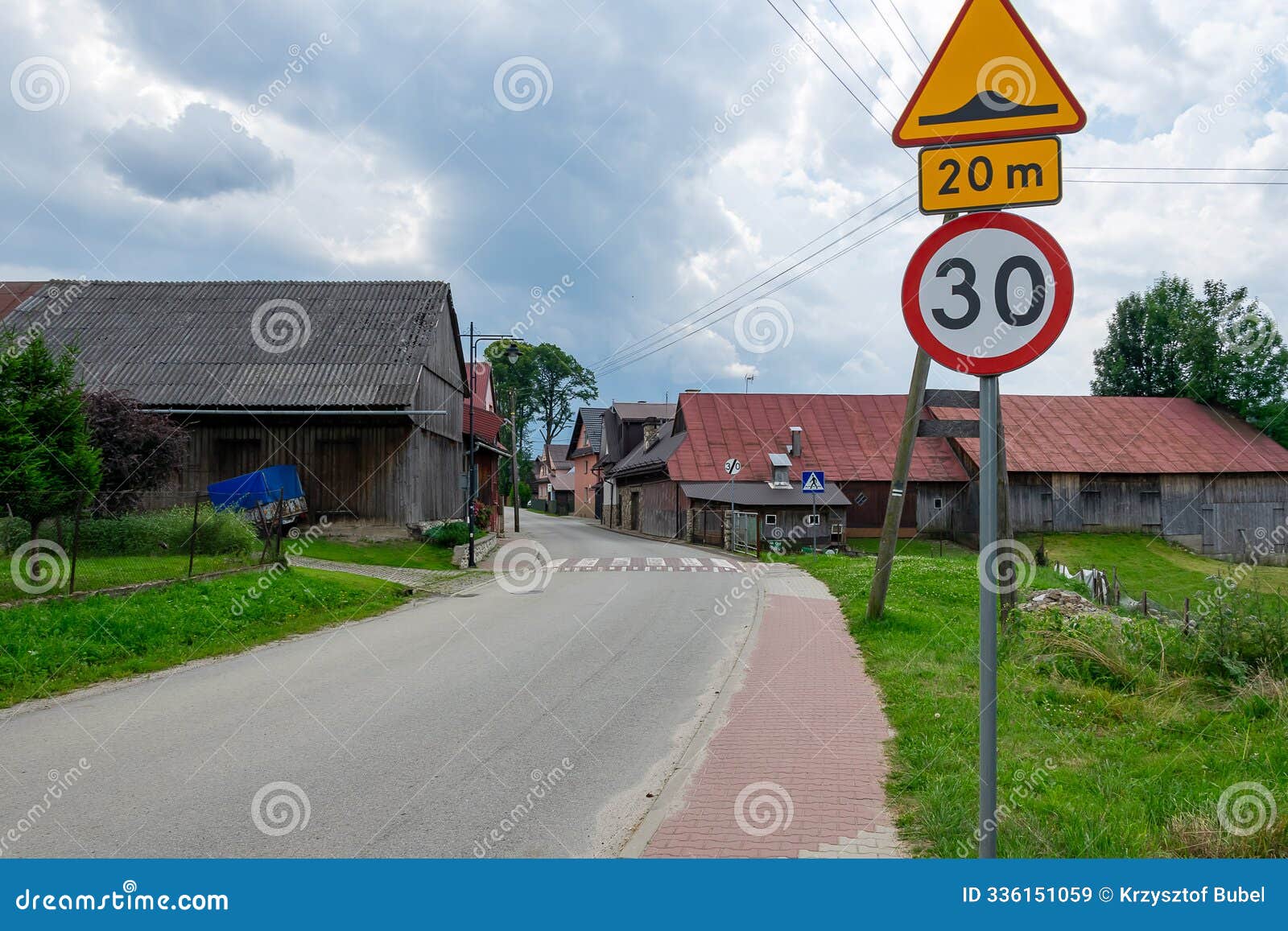 30 Km Speed Limit Sign on the Road Stock Image - Image of street ...