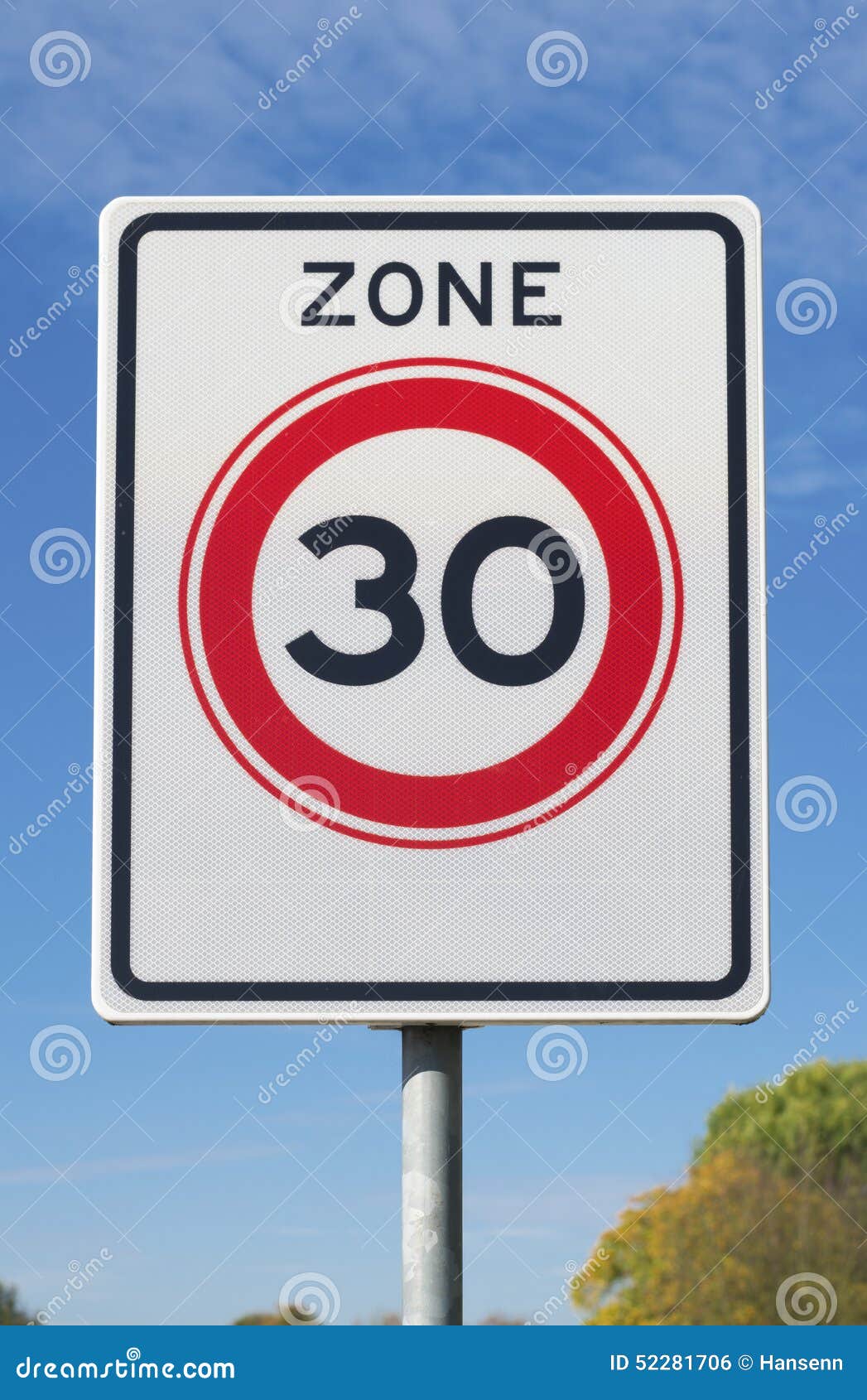 30 km speed limit zone stock photo. Image of white, street - 52281706