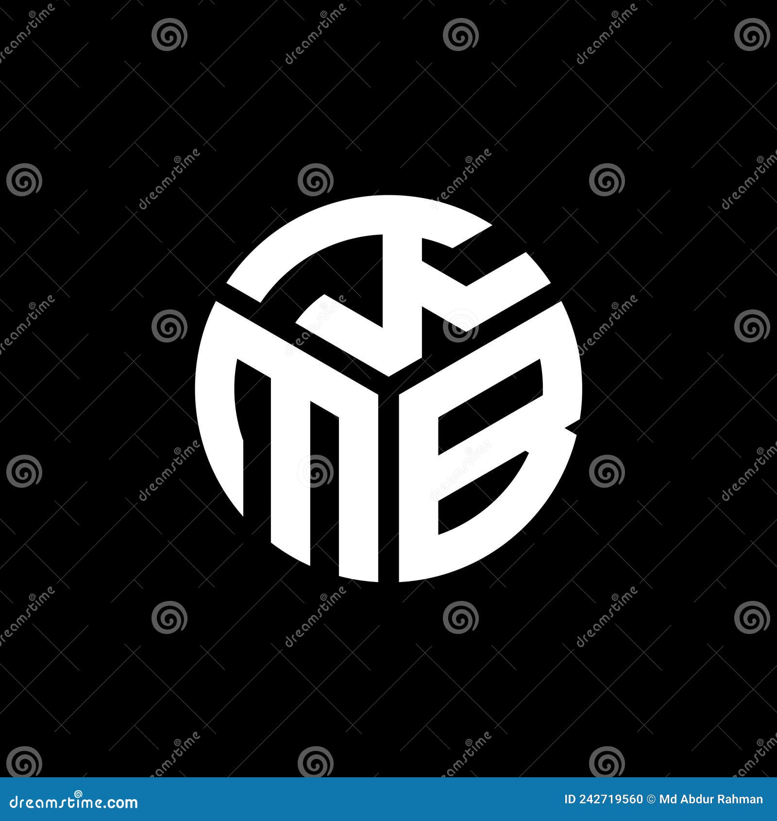 KMB Letter Logo Design on Black Background. KMB Creative Initials ...