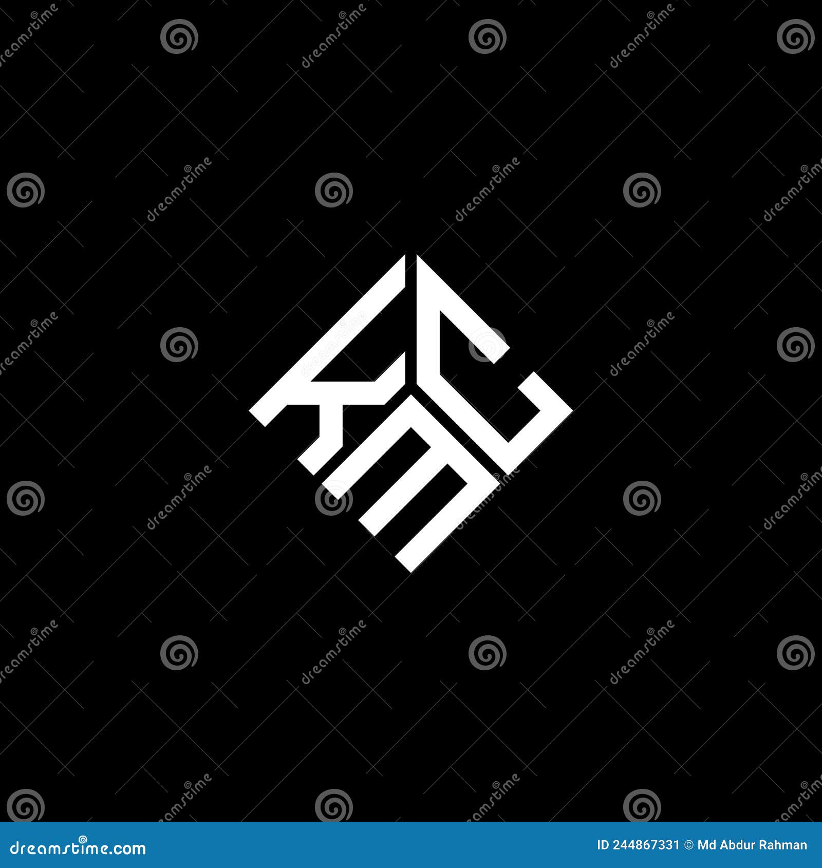 KMC Letter Logo Design on Black Background. KMC Creative Initials ...
