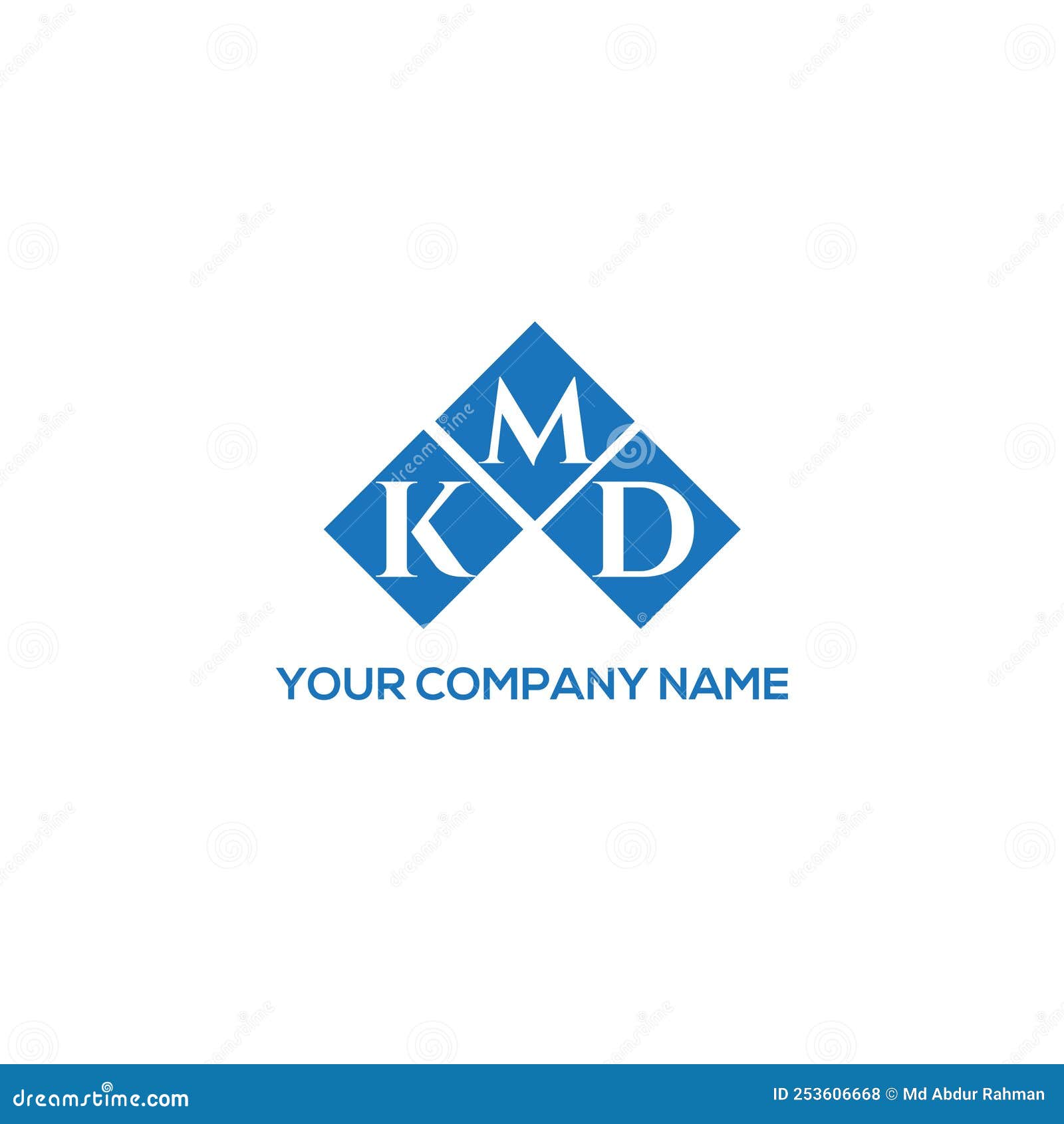 KMD Letter Logo Design on WHITE Background. KMD Creative Initials ...