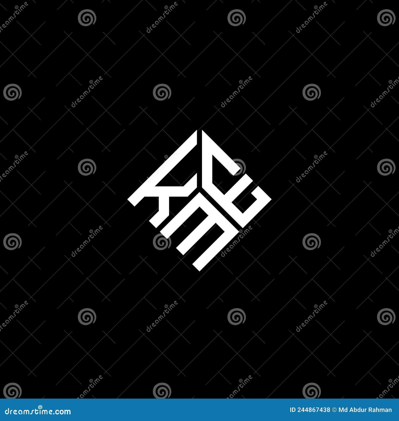 KME Letter Logo Design on Black Background. KME Creative Initials ...