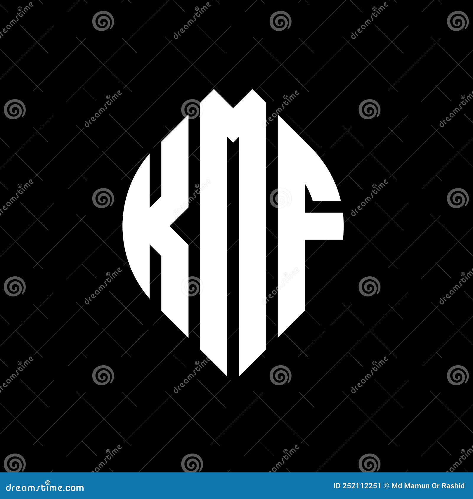 KMF Circle Letter Logo Design with Circle and Ellipse Shape. KMF ...