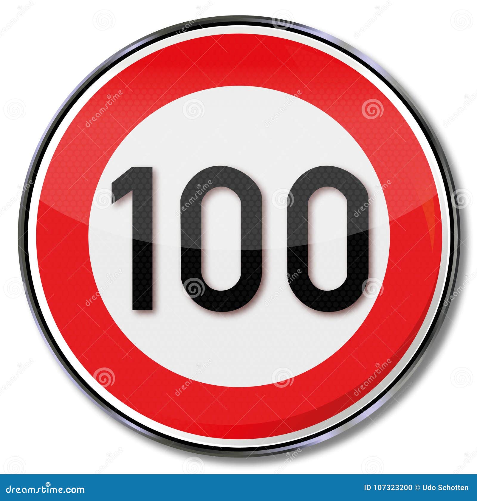100 kmh speed limit stock vector. Illustration of highway - 107323200