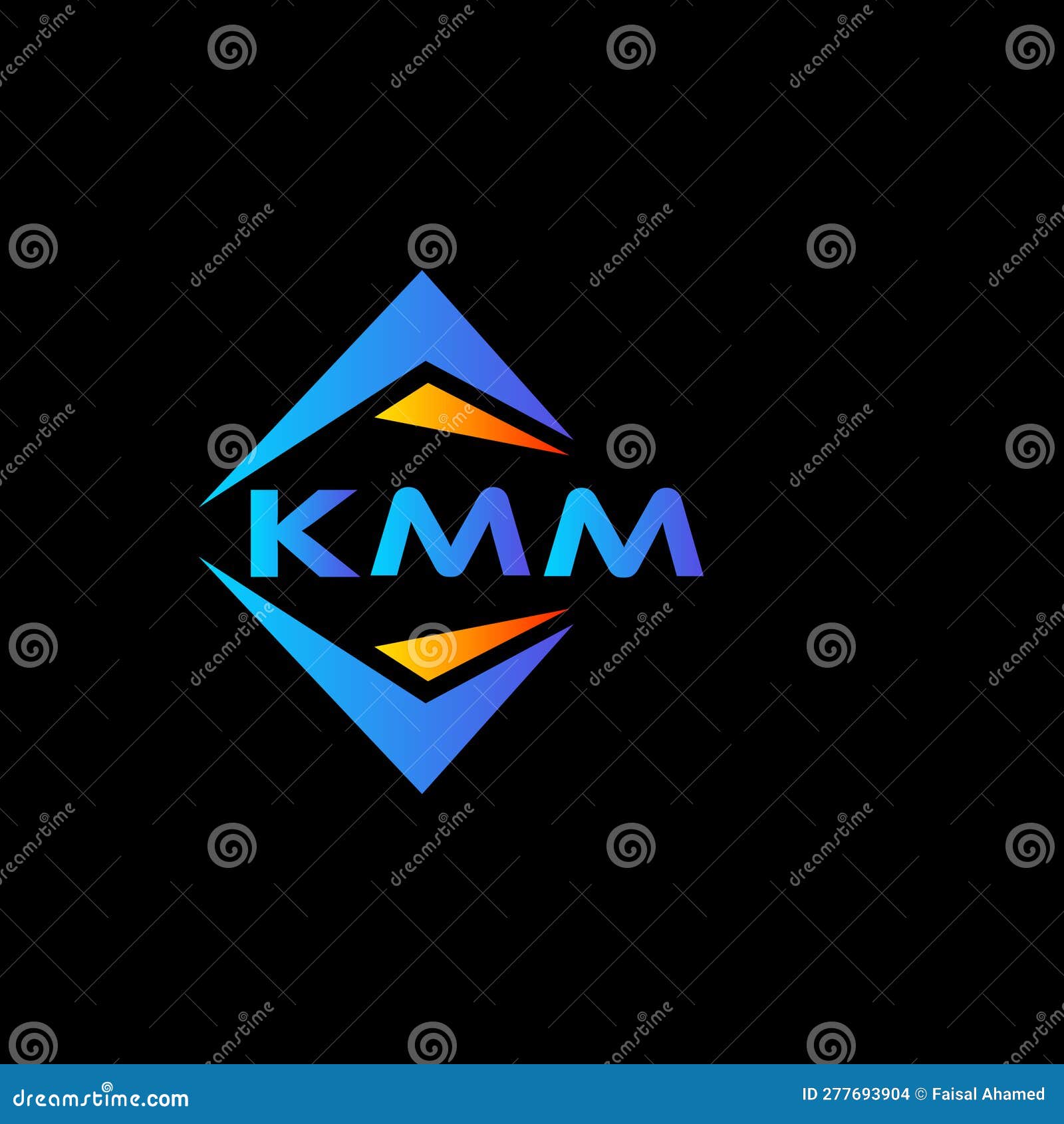 KMM Abstract Technology Logo Design on Black Background. KMM Creative ...