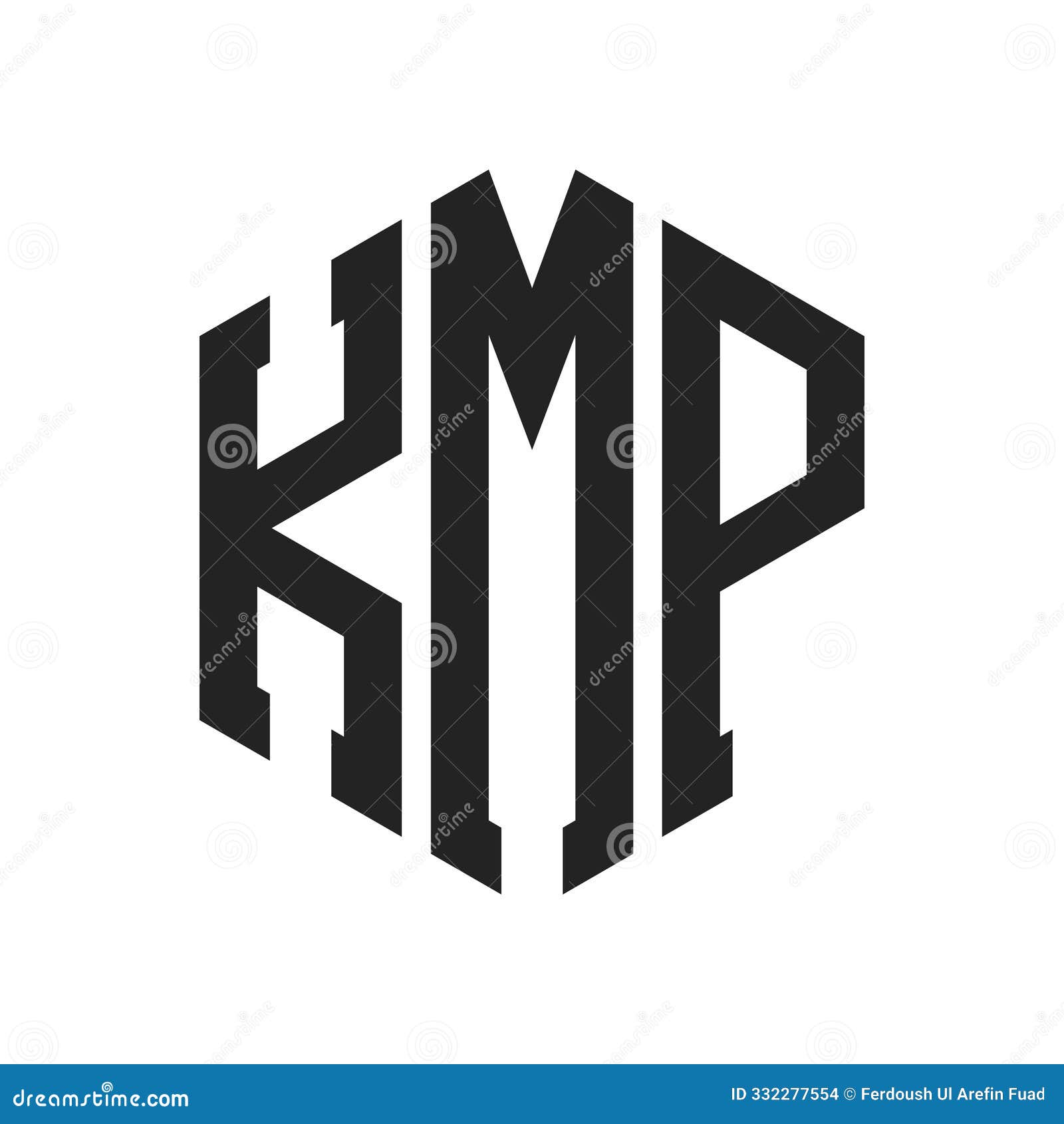 KMP Logo Design. Initial Letter KMP Monogram Logo Using Hexagon Shape ...