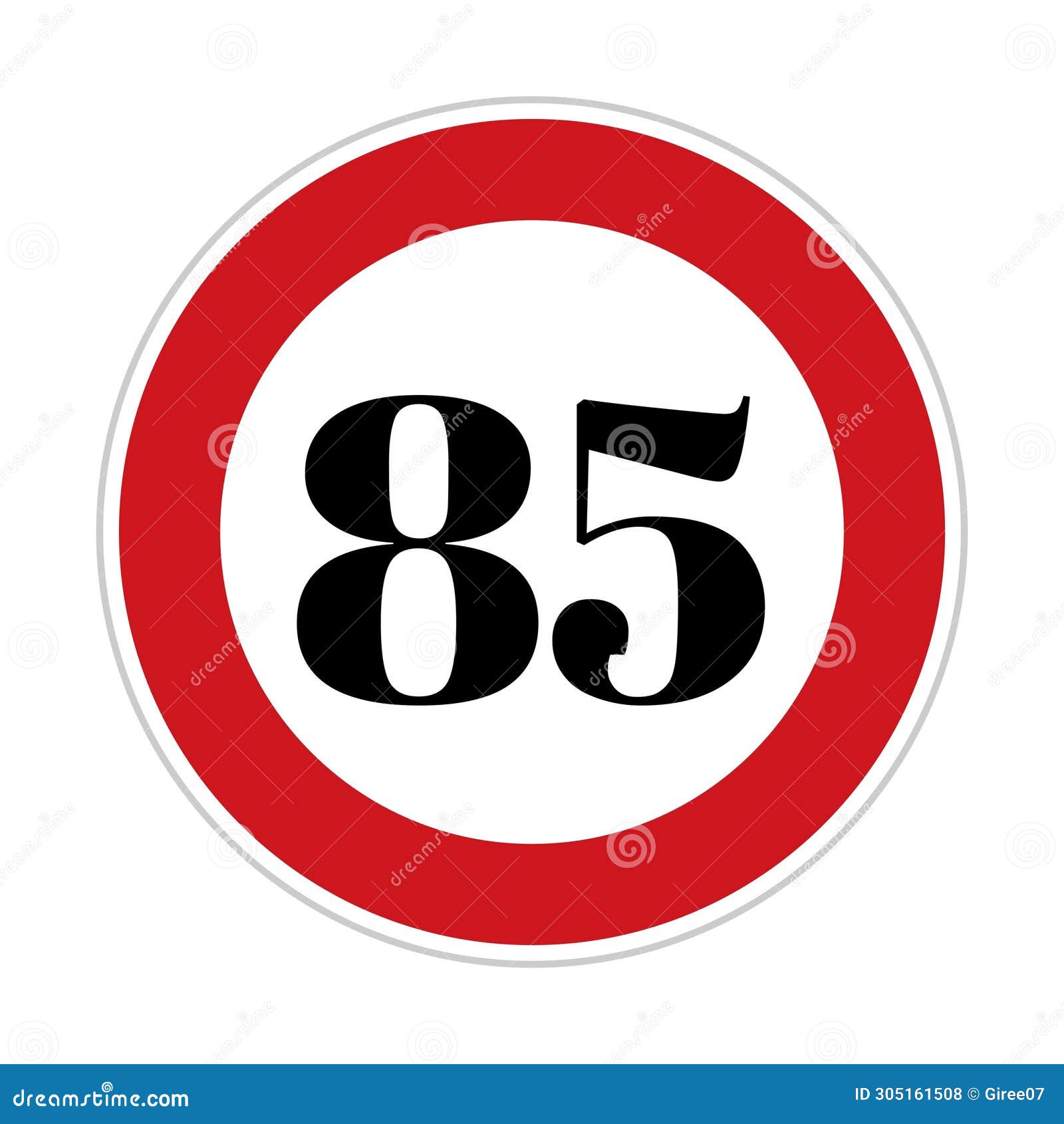 95 Kmph Or Mph Speed Limit Sign Icon. Road Side Speed Indicator Safety ...