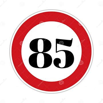 85 Kmph or Mph Speed Limit Sign Icon. Road Side Speed Indicator Safety ...