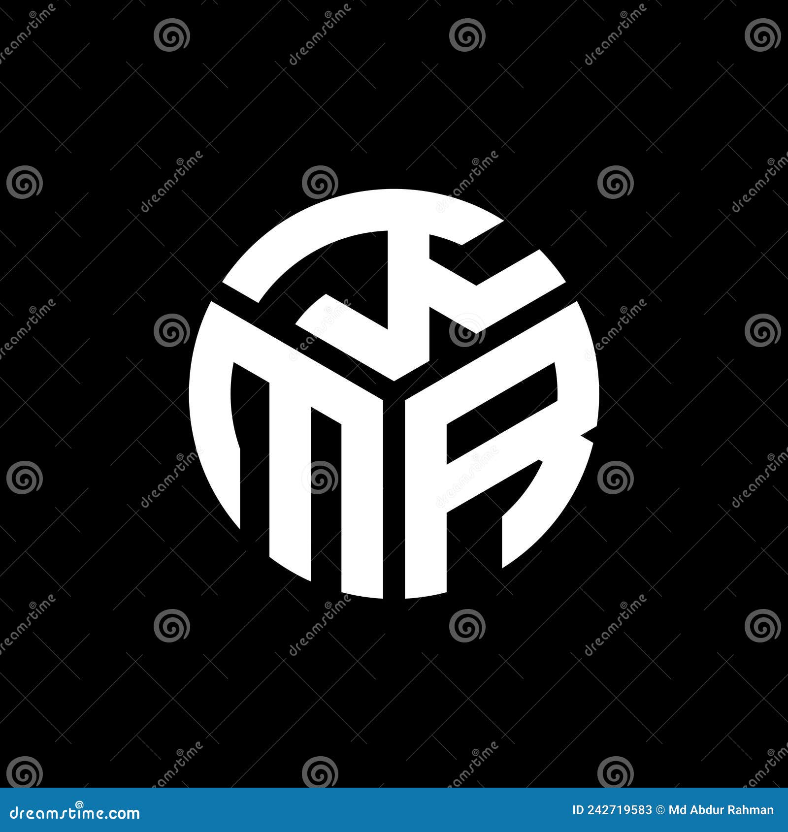KMR Letter Logo Design on Black Background. KMR Creative Initials ...