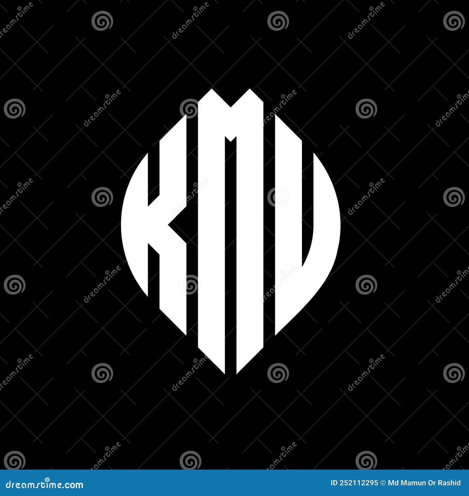 KMU Circle Letter Logo Design with Circle and Ellipse Shape. KMU ...