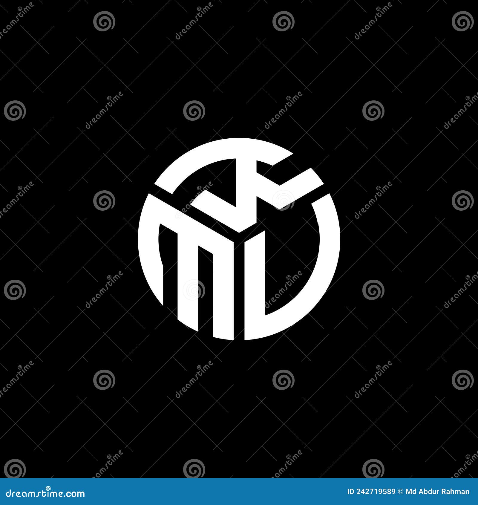 KMV Letter Logo Design on Black Background. KMV Creative Initials ...