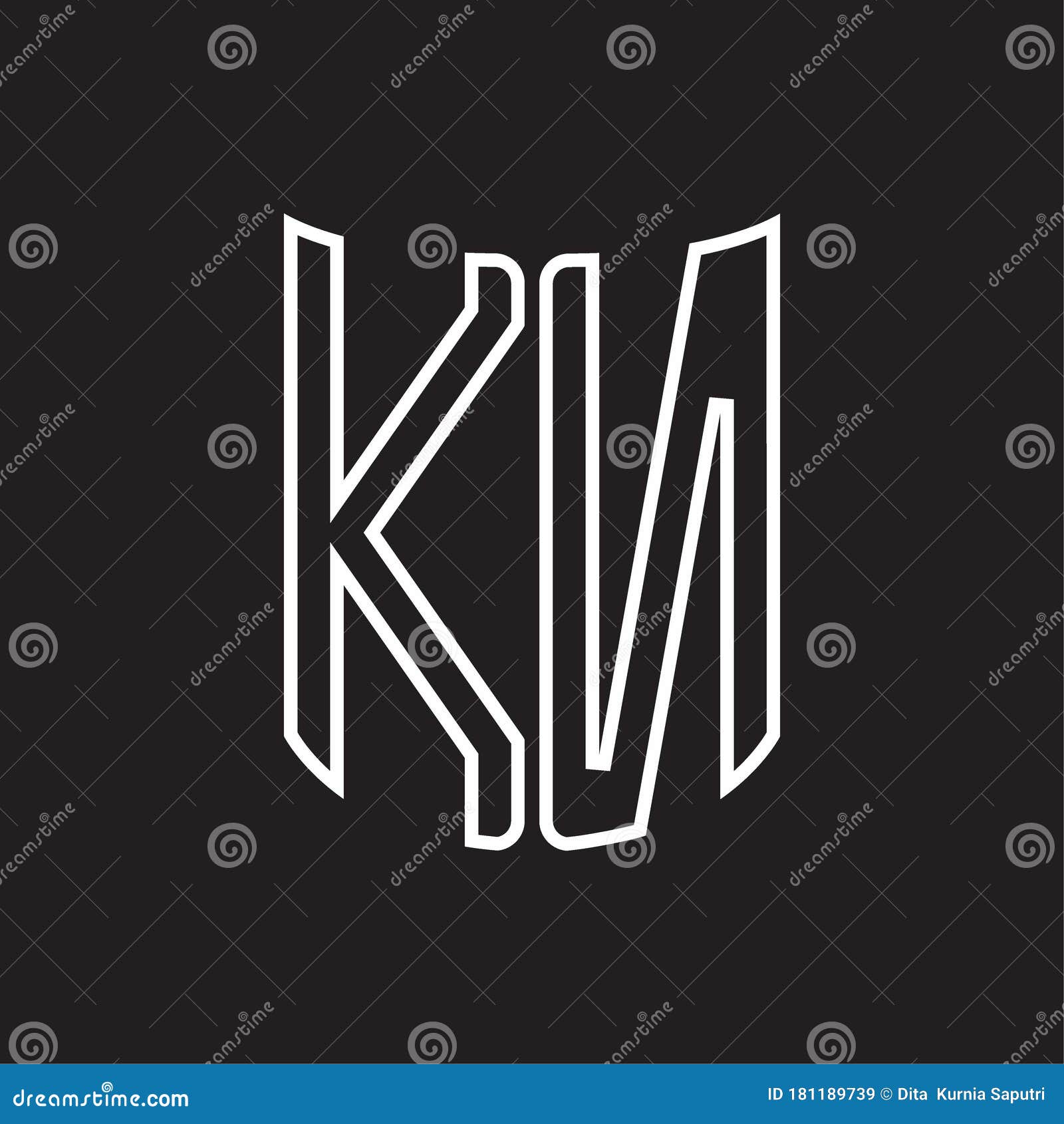 KN Logo Monogram with Ribbon Style Outline Design Template Stock Vector ...