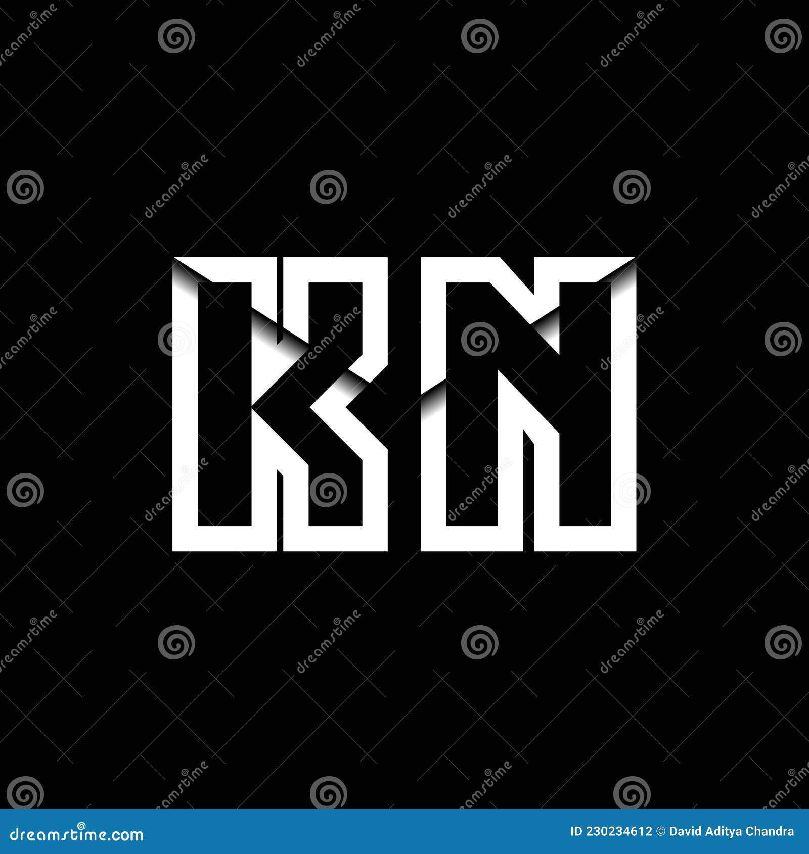 KN Monogram Envelope Shape Style Stock Vector - Illustration of company ...