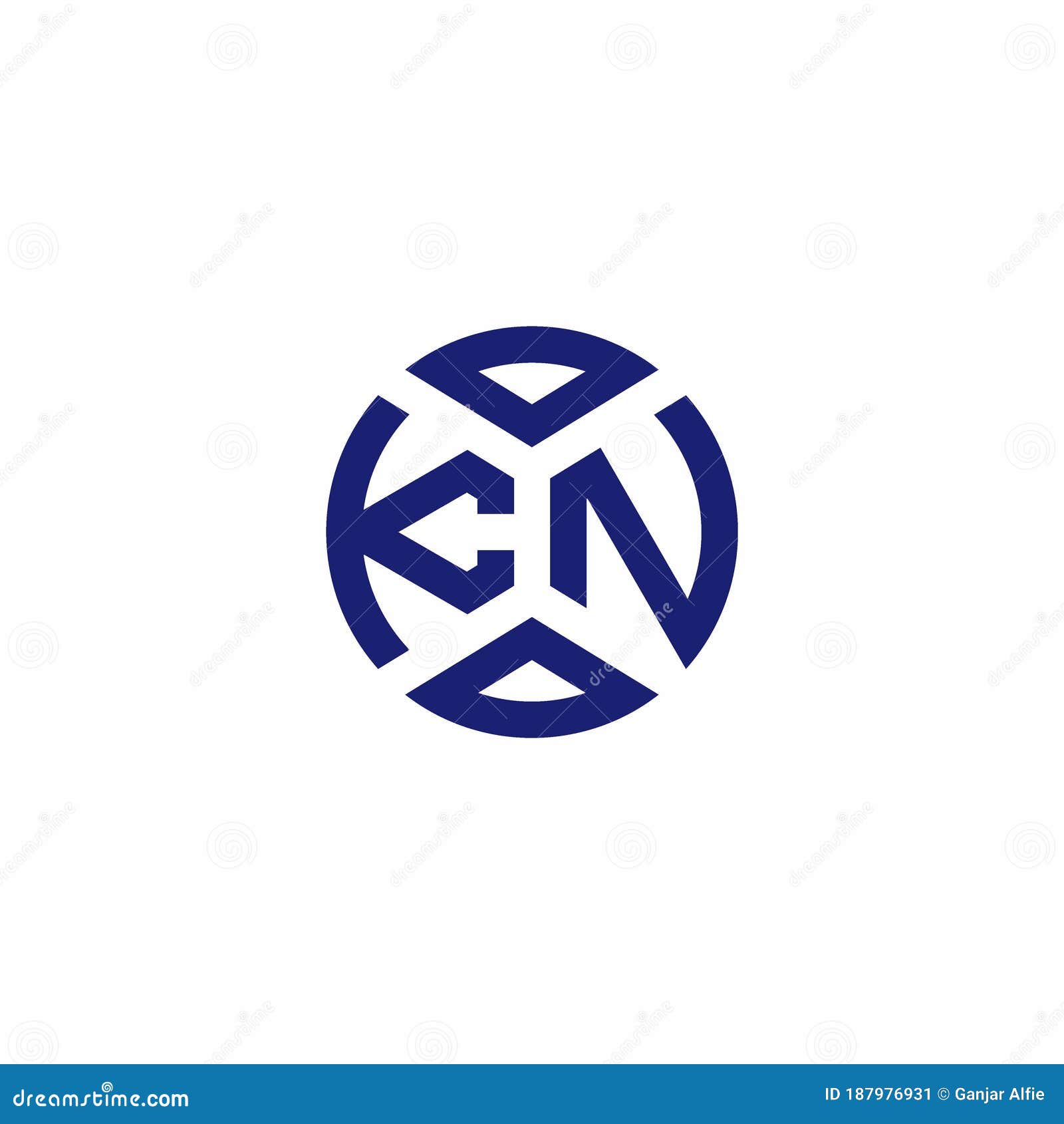 KN Monogram Logo with Abstract Shapes in Modern Style Stock Vector ...