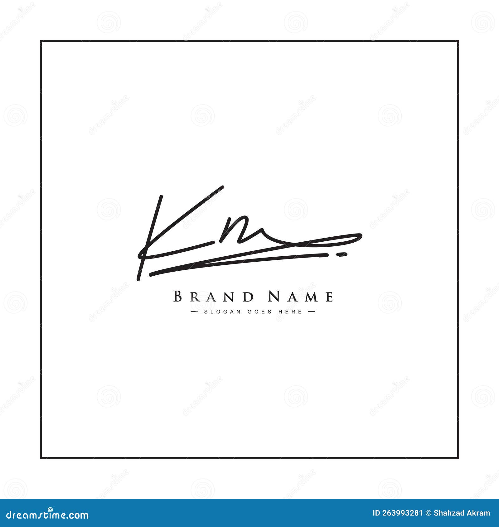 KN Simple Signature Logo - Handwritten Vector Template for K and N Logo ...