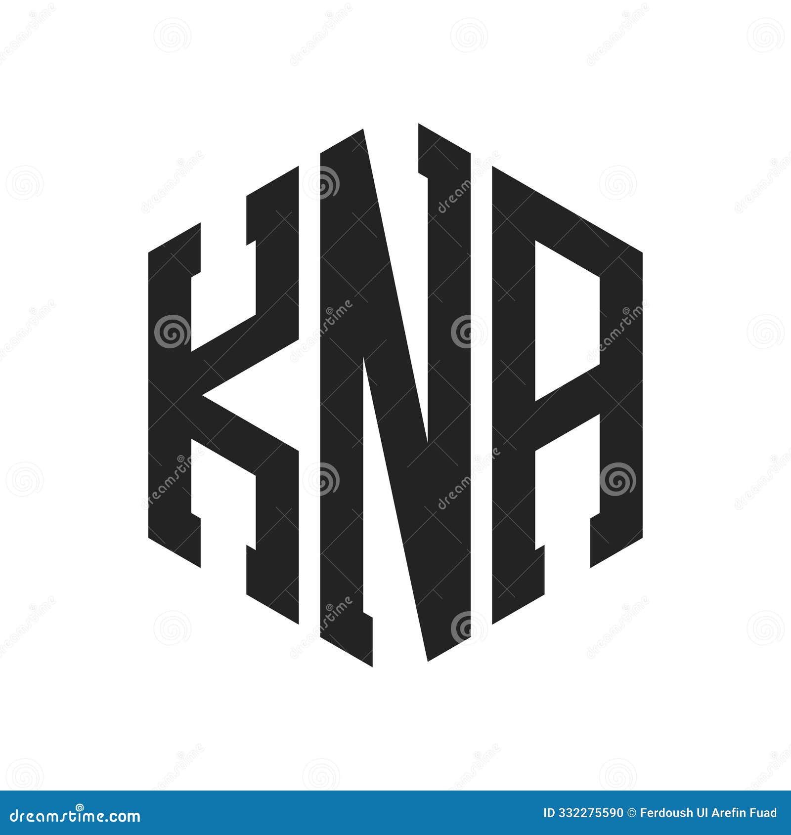 KNA Logo Design. Initial Letter KNA Monogram Logo Using Hexagon Shape ...