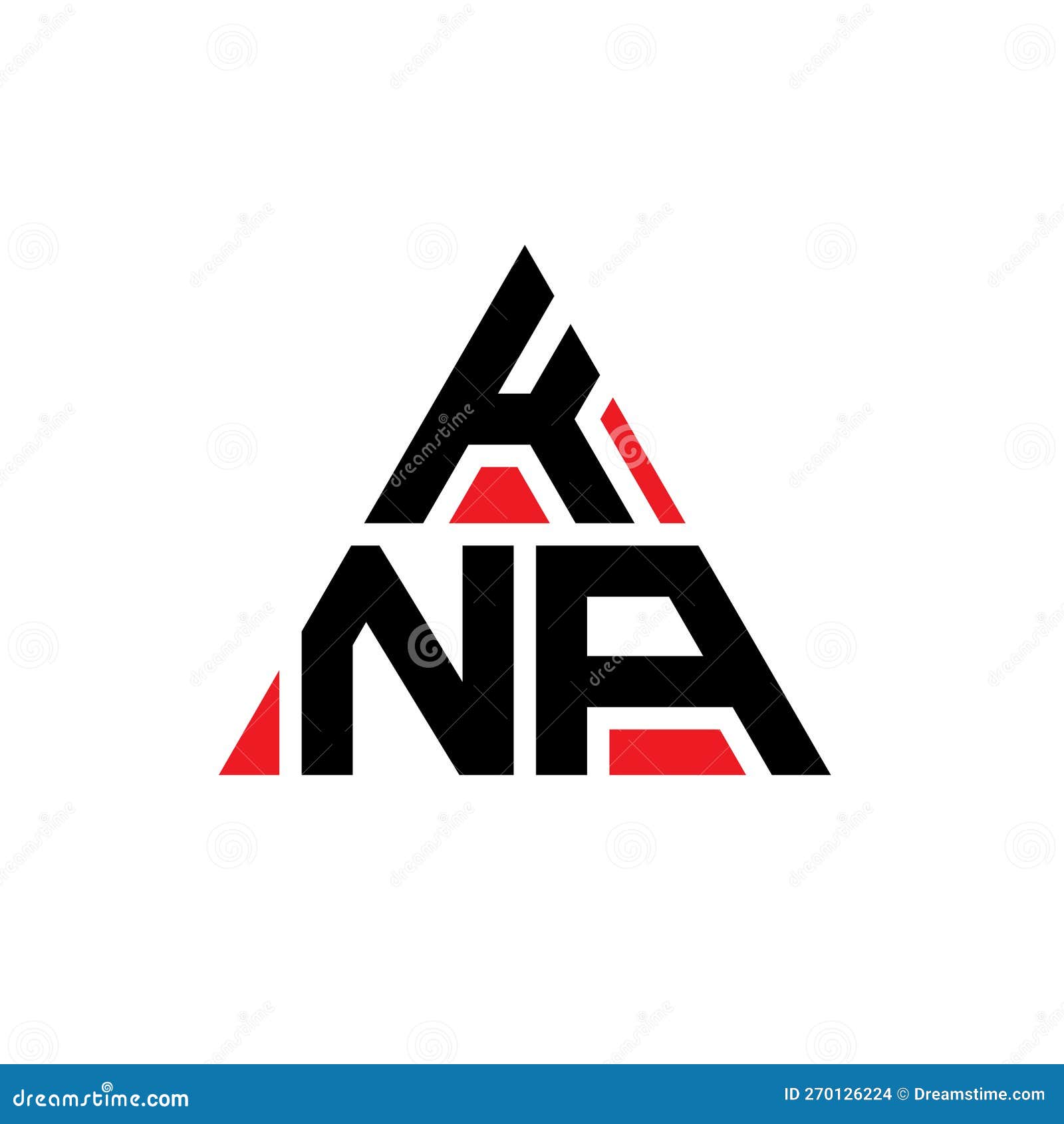 KNA Triangle Letter Logo Design with Triangle Shape. KNA Triangle Logo ...