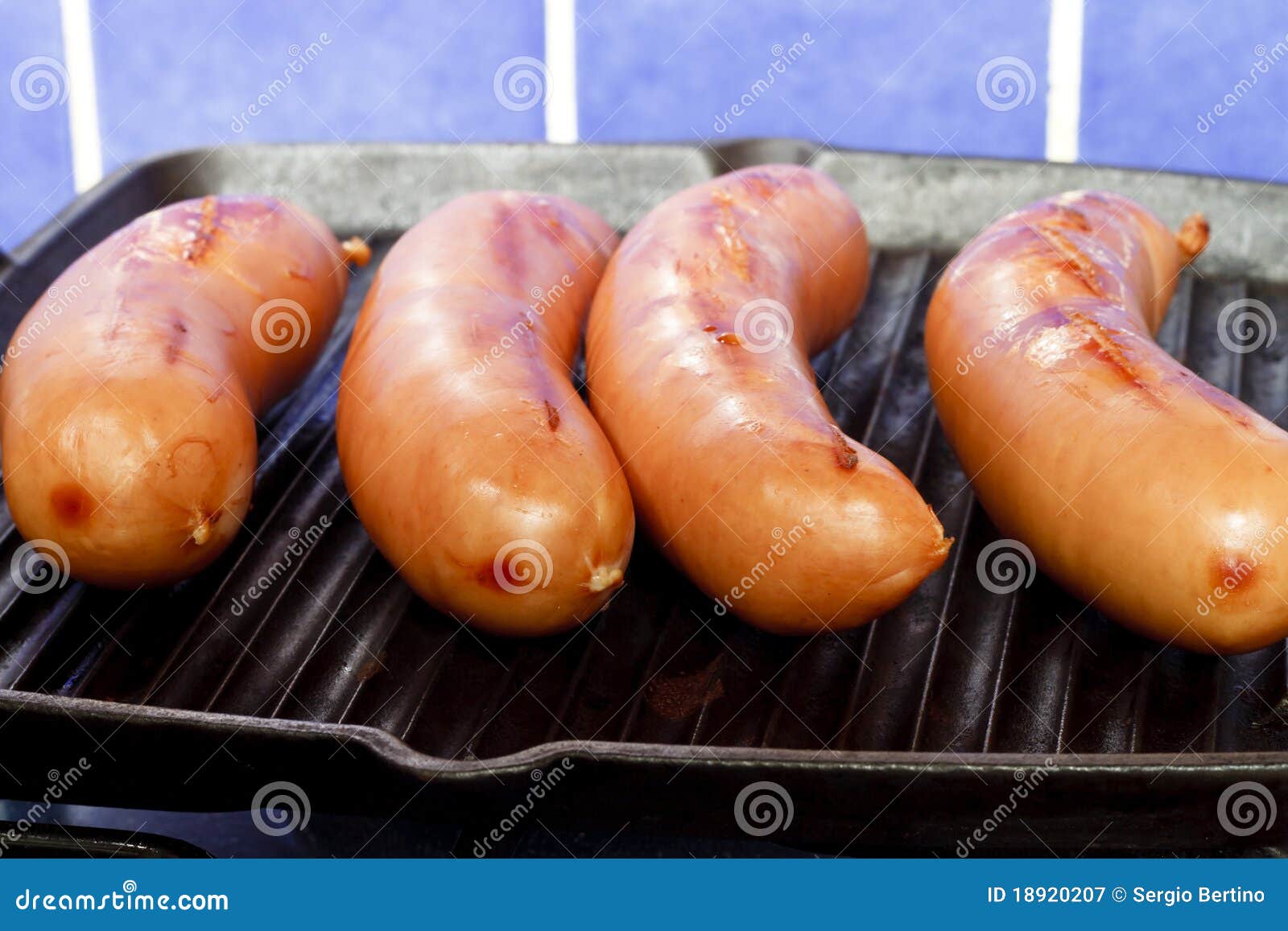 Knackwurst on the Grill stock image. Image of sausage - 18920207