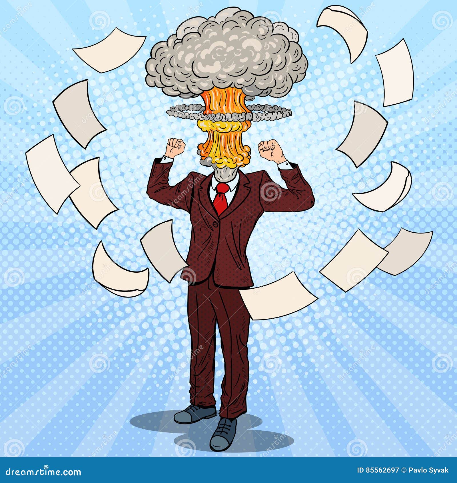 Knall Art Stressed Businessman Mit Explosions-Kopf Vektor Abbildung - Illustration von auslegung ...