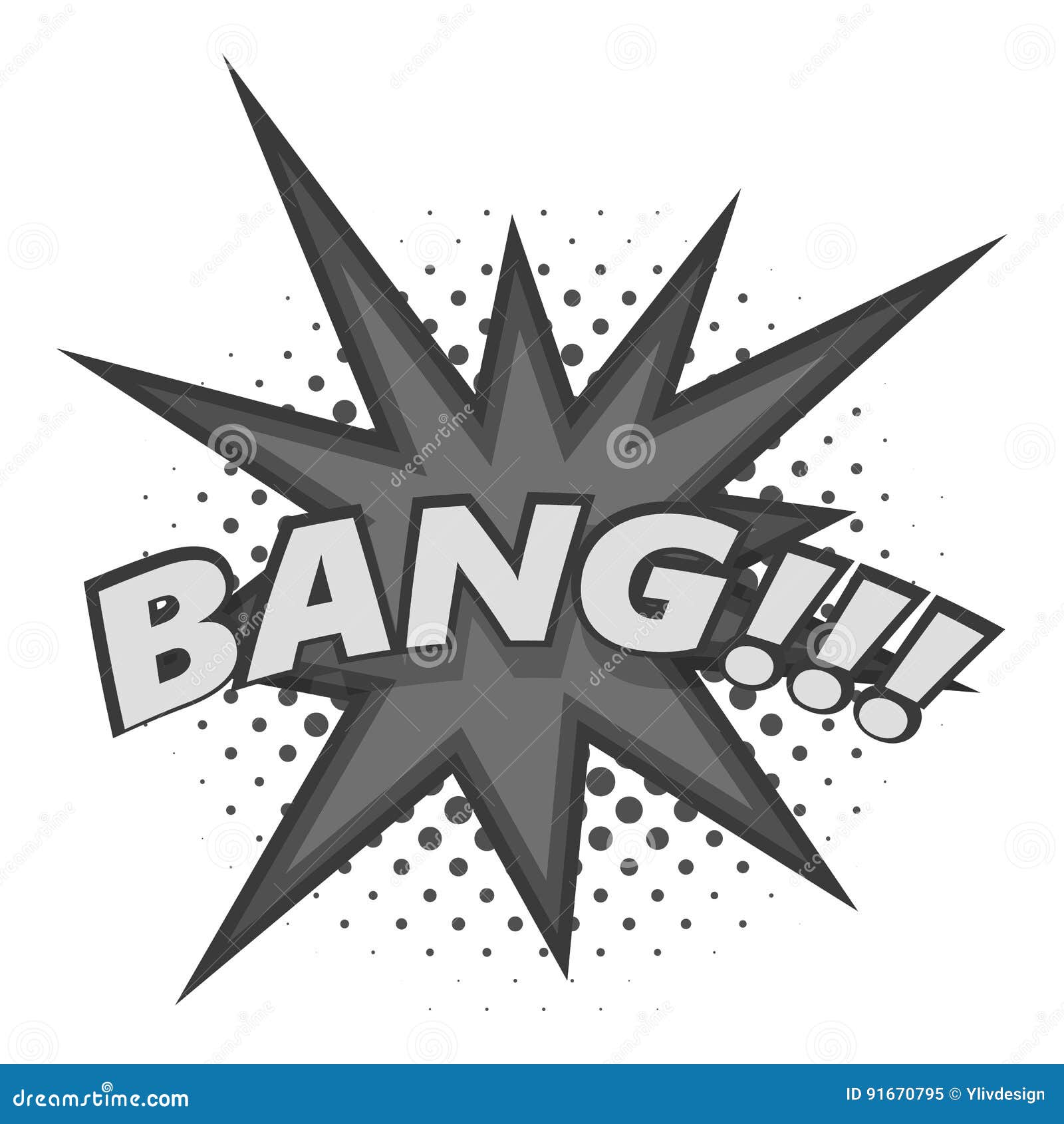 Knall, Comic-Buch-Explosions-Ikonenmonochrom Vektor Abbildung ...